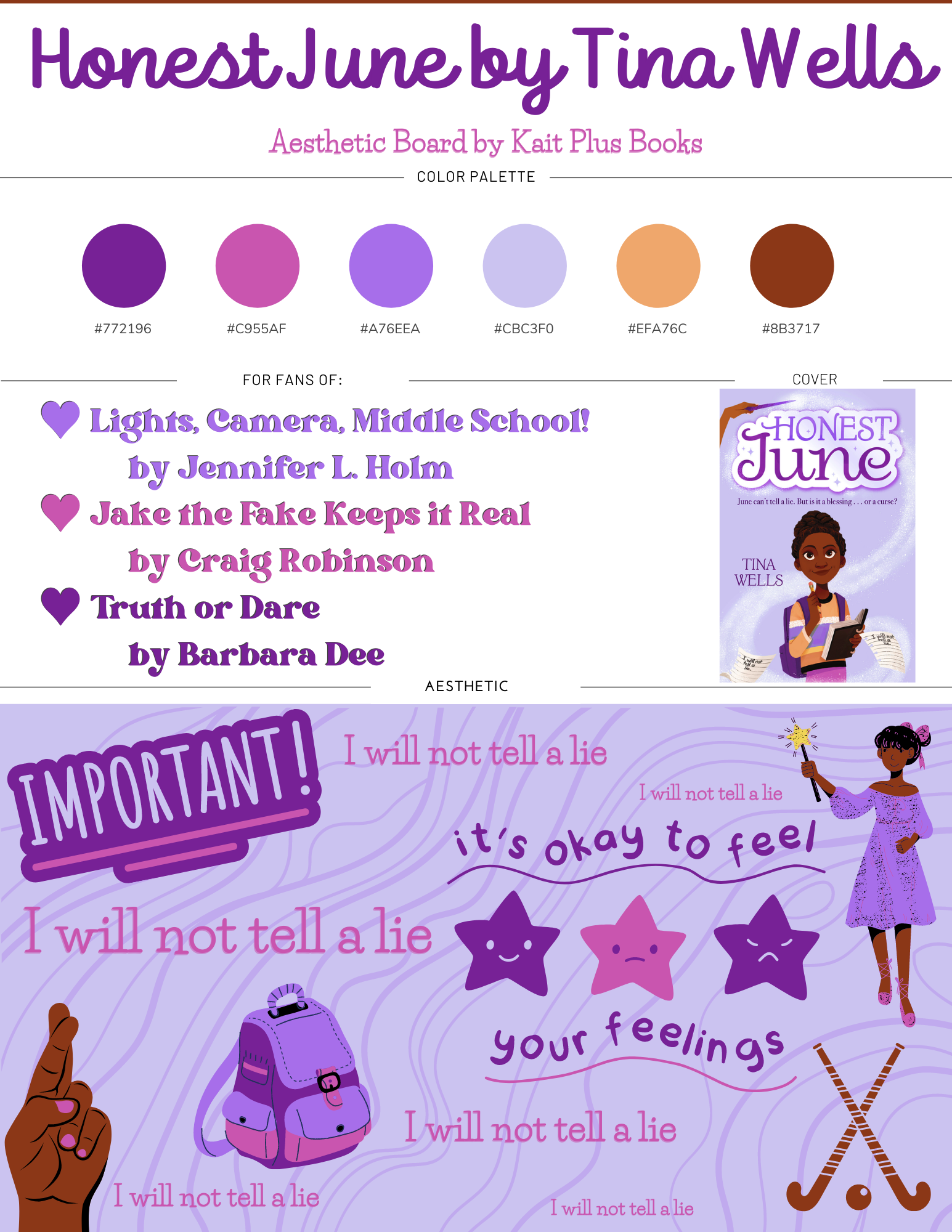 Blog Tour: Honest June by Tina Wells (Aesthetic Board!) – Kait Plus Books